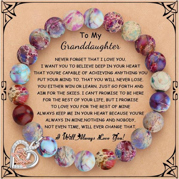 商品名ユニークな女性用ギフト 娘 孫娘への意味のあるギフト カラフルなチャームジュエリー お母さん/妻/姉妹/おばあちゃん/おばあちゃんへのプレゼント, ステンレス鋼, 宝石なし。JoycuFF Gifts for Granddaughte...