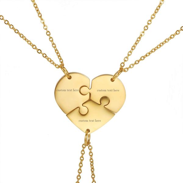 商品名OIDEA シルバーゴールド ブラックトーン 合金ラインストーン ベストフレンズ フォーエバー BFF ネックレス 刻印 パズル フレンドシップ ペンダントネックレス セット, ステンレス鋼, 宝石なしOIDEA Personaliz...