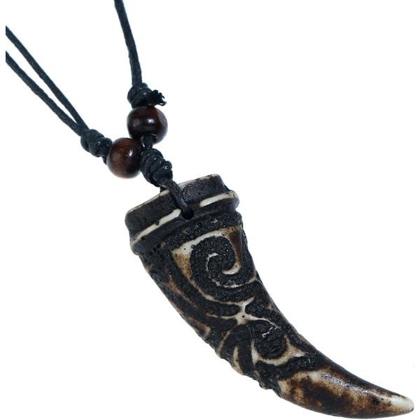 商品名オオカミの歯ネックレス メンズ ボーイズ オオカミネックレス メンズ オオカミの歯ネックレス トライバルウルフの歯ペンダントネックレス 調節可能なコードネックレス付き オオカミの歯 ジュエリー オオカミジュエリーギフト 男性 男の子,...