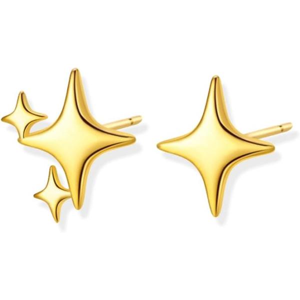 商品名FUTIMELY スタースタッドイヤリング レディース ティーンガールズ S925スターリングシルバー 低刺激性 軽量 スターポスト スタッドピアス レディース トレンディ ファッションジュエリー ギフト, スターリングシルバー, 宝...