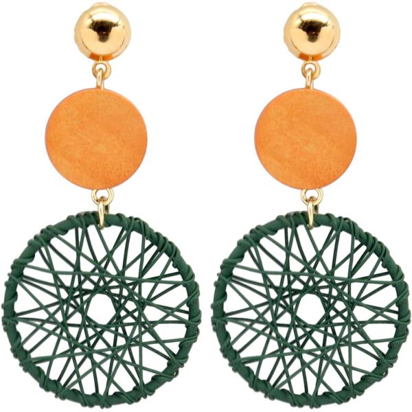 商品名FUTIMELY ボヘミアン 木製 タッセル ダングル ドロップ イヤリング レディース ガールズ クリエイティブ 中空 幾何学模様 ピアス ステートメントスタッド イヤリング レディース トレンディ ファッション ジュエリー ギフト...