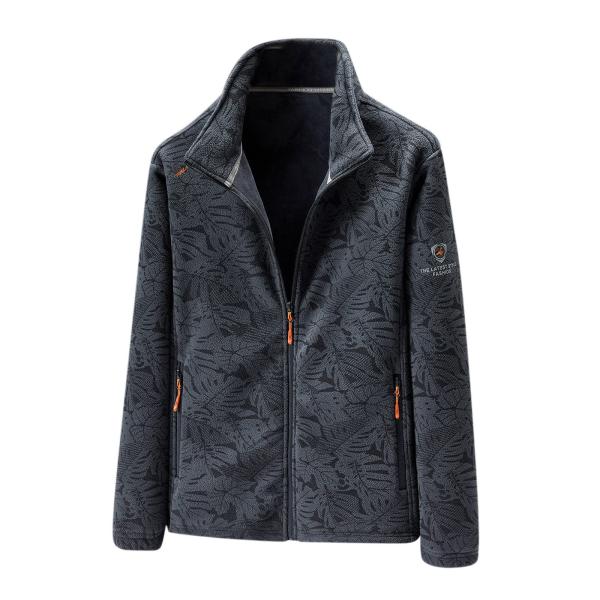 商品名:  Men Trench Coat Bomber Jacket For Men Male Winter Warm Plush Maple Leaves Print Fleece Jacket Stand Collar Pocket ...