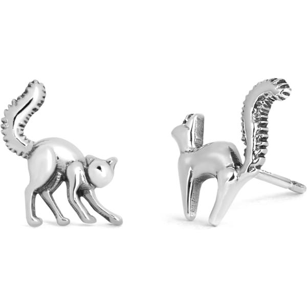 商品名Boma Jewelry スターリングシルバー 怖い猫 スタッドピアス, 金属, 宝石なしBoma Jewelry Sterling Silver Scaredy Cat Stud Earringsブランド：Boma商品サイズ：高さ：...