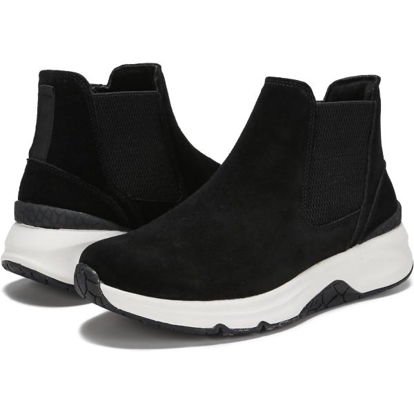 商品名DASENGYE Non Slip Suede Chelsea Boots Women Fashion Elastic Ankle Booties Comfortable No Heel Walking Shoes Women Bla...