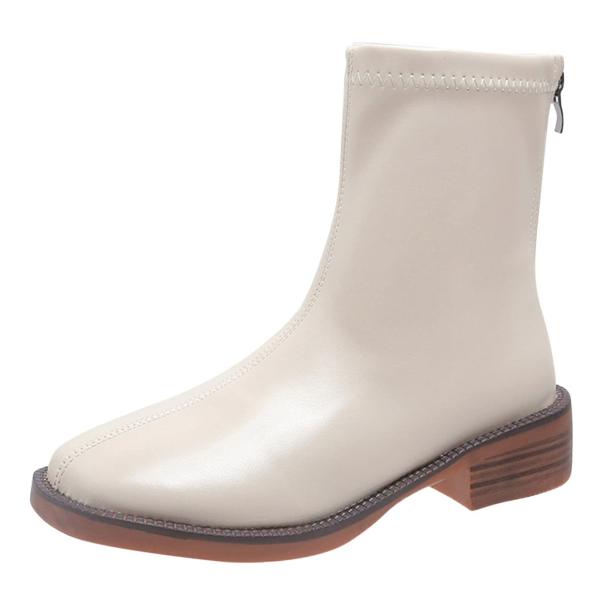 商品名:  Womens Fall Boots Square Toe Low Heel Slip On Chunky Block Heel Ankle Booties Simple Autumn Winter Women Ankle Boo...