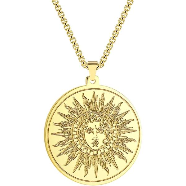 商品名Lugzhuin Ancient Greek God of the Sun Helios Amulet Pendant Necklace Charm for Men and Women Party Accessories (Gold)...