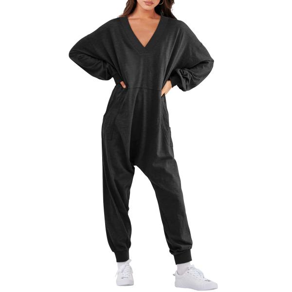 商品名:  ANRABESS Jumpsuits for Women 2024 Fall Long Sleeve Casual Loose Fit Romper Lounge One Piece Pajamas Outfits Jumper...