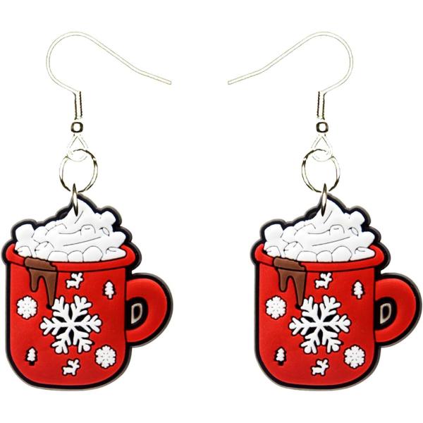 商品名Christmas Hot Cocoa Earrings Lead and Nickle Free Silver Plated Fishhooks Xmas Yazzle Dazzle Original Artwork Present...