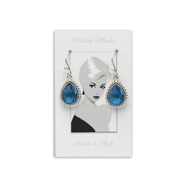 商品名ON SALE!!! Blue Topaz Teardrop Earrings, Sapphire Crystal and Sterling Silver Earringsブランド：Kartini Studio商品サイズ：高さ：0.8...