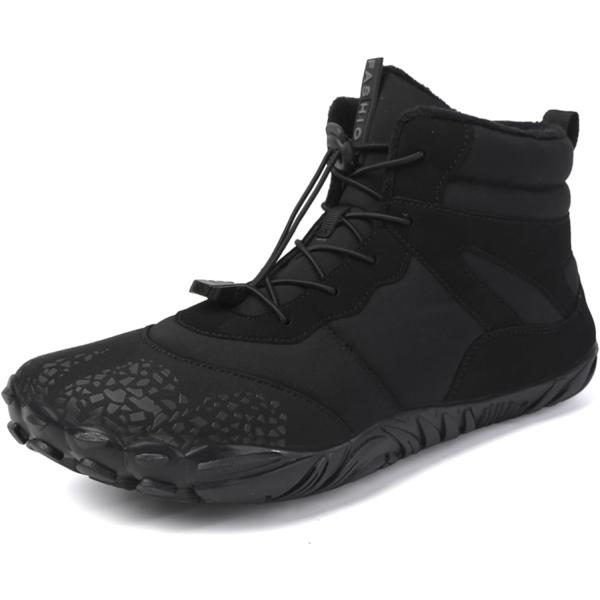 商品名UMANPOO Men Ankle Boots Snow Winter Shoes Women Hiking Walking Gym Slip On Garden Flats Trail Fuzzy High Top Non Slip...