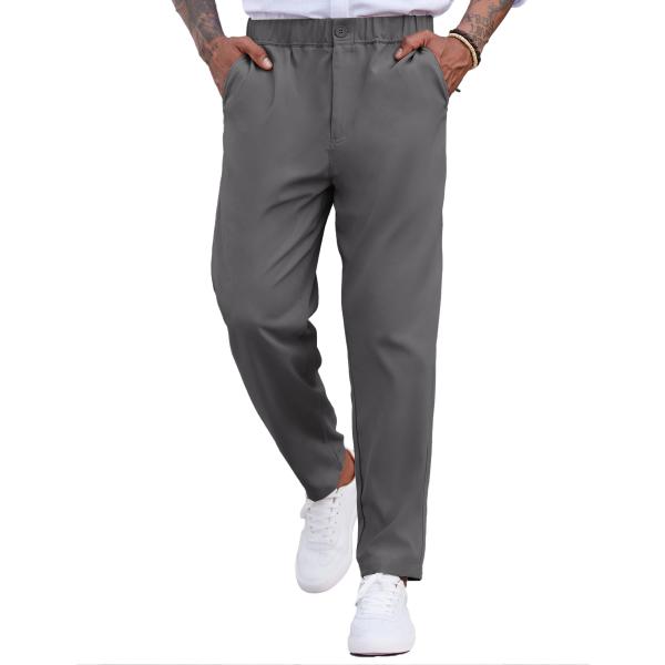 商品名:  COOFANDY Men's Chino Pants Modern Lightweight Elastic Waist Relaxed-Fit Trousers Big and Tall(Deep Grey, S)ブランド: C...