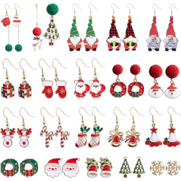 商品名20ペア クリスマスイヤリング 女性用 クリスマスホリデー ドロップイヤリング バルク クリスマスツリー ジングルベル ノーム サンタ耳フック ダングルイヤリング クリスマスジュエリーアクセサリー パーティーの記念品 ギフト, 亜鉛,...