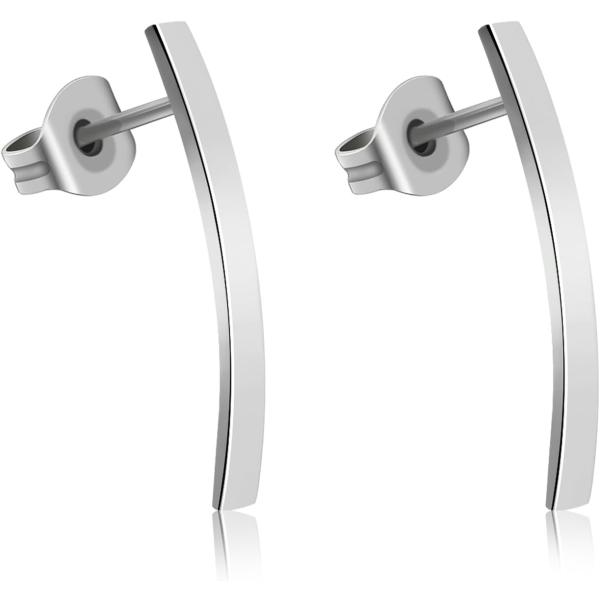 商品名TGNEL 純チタンピアス スタッド シンプル ロングバー ニッケルフリー ポストピアス 敏感な耳用 シルバーイヤリング レディース メンズ カーブ/ストレート, チタン, 宝石なしTGNEL Pure Titanium Earrin...