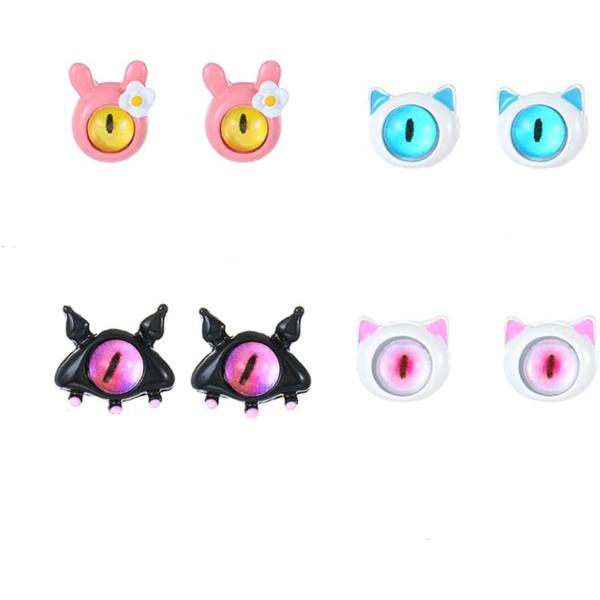 商品名エナメル リトルモンスターリング かわいい猫 スタッドピアス カートゥーン樹脂イヤリング ウサギの指リング 調節可能なモンスターオープンリング 合金 アニマルイヤリング ニッチデザインジュエリー レディース ティーン ガールズ, 樹脂...