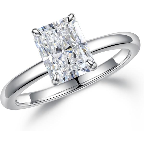 商品名MOOSEA モアッサナイトリング レディース 2カラット Dカラー VVS1 クラリティ ブリリアントカット ソリティア 人工ダイヤモンドリング 14K ホワイトゴールド ヴェルメイユ 925スターリングシルバー モアッサナイト 婚...