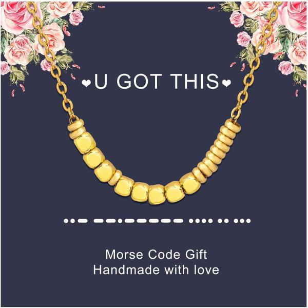 商品名XUANPAI インスピレーションを与えるギフト 女性用 モールス符号 面白いギフトネックレス レディース モールス信号ギフト 誕生日 クリスマスギフト 彼女 彼 母 お父さん 娘 姉妹 親友, ステンレス鋼, 宝石なしXUANPAI...
