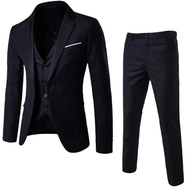 商品名:  3 Piece Men's Suit, Men's Suit Jacket Vest and Suit Pants, Business Wedding Party Set Single Breasted Suit Blazer ...