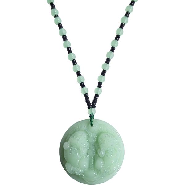 商品名xuzhiyuan ブッダビーズチェーンペンダント ブルーグリーン 翡翠 Pixiu Guanyinネックレス ゴールドカラーリンクチェーン クリスタルアミュレットネックレス レディース メンズ ジュエリー, 亜鉛, 宝石なしxuzh...