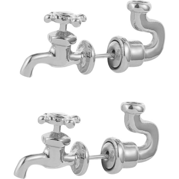 商品名CWVHQ 3次元 クリエイティブ ウォータータップ 蛇口 スタッド イヤリング 男性用 面白い パンク 蛇口 ステートメントピアス レディース, 金属, NP。CWVHQ Three-Dimensions Creative Wate...