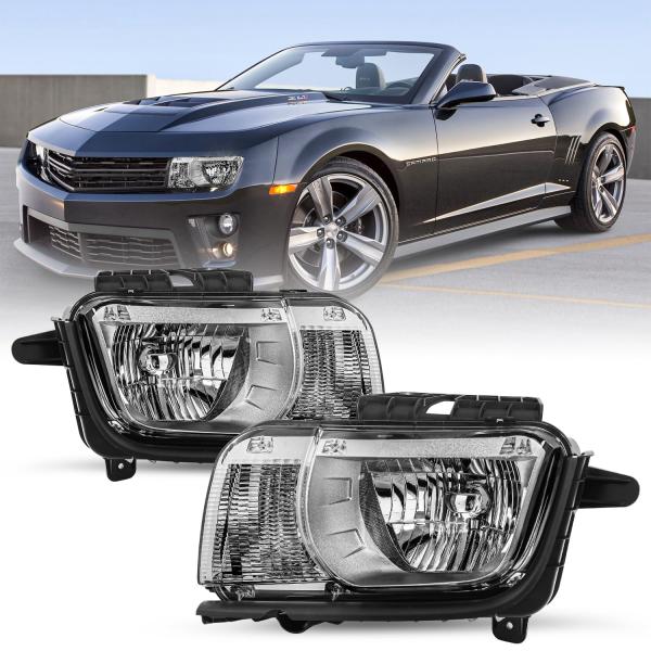 商品名: SOCKIR 2010 2011 2012 2013 シボレー カマロ ヘッドライトアセンブリ 交換用 OEスタイル ファクトリー ハロゲン フロントヘッドランプ LH+RH クロムハウジング SOCKIR Fit for 201...