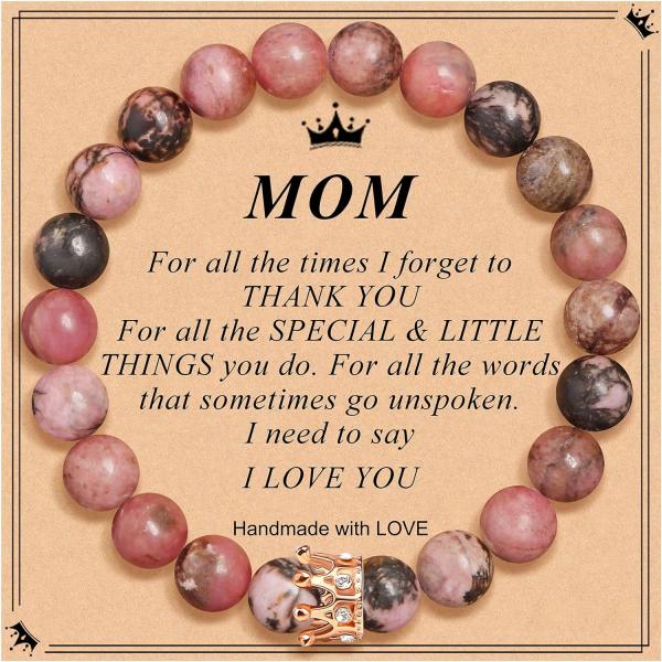 商品名Memgift 女性用ジュエリーブレスレット ガールフレンド 妻 親 娘 女性 記念日 誕生日 クリスマス 母の日 クラウンブレスレット ギフトアイデア, 7, 石材, 宝石なし。Memgift Gifts for Her Mom J...