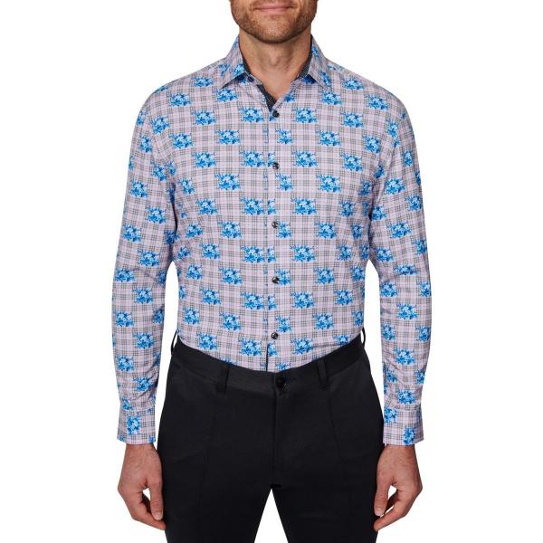 商品名:  Society of Threads Men's Slim-Fit Floral Performance Dress Shirt (Grey, XX-Large, 18-18.5" Neck, 35-36" Sleeve)ブラン...