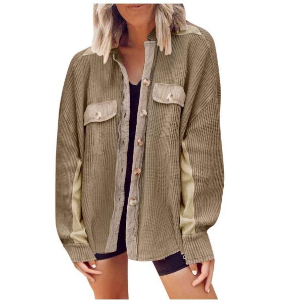 商品名:  prime lightning deals today Womens Corduroy Shacket Oversized Long Sleeve Button Down Shirt Jacket Casual Fall Fas...