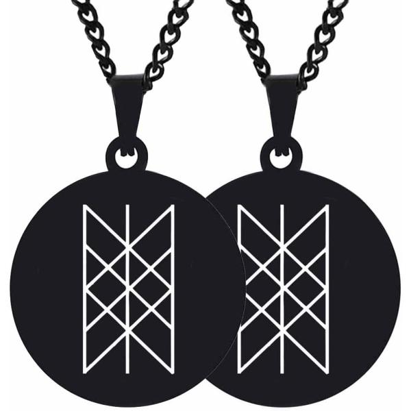 商品名ZOVIVI 2PCS Engraved Silver Stainless Steel Pendant Necklace Chain Mens Womens The Web Of Wyrd (Skuld'S Net)ブランド：ZOVI...