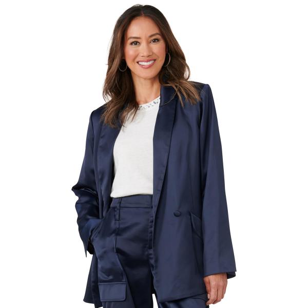 商品名:  Democracy Women's Double Button Blazer, Ultra Navyブランド: Democracy商品サイズ: Large高さ: 44.6024cm横幅: 39.7002cm奥行: 4.699cm...