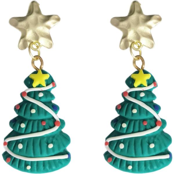 商品名xuzhiyuan クリスマス ポリマー クレイ ツリー ドロップ イヤリング 冬 ジンジャーブレッド メンズ セーター ゴールデンスター ダングルイヤリング レディース ガールズ ホリデー, ポリマー粘土, 宝石なしxuzhiyua...