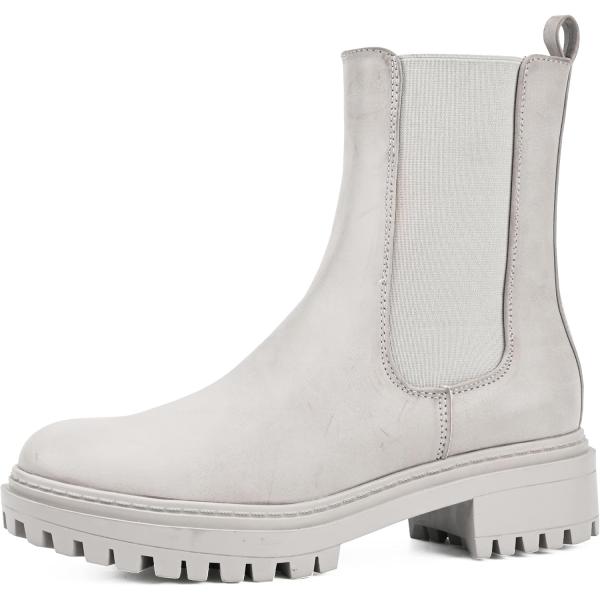 商品名KEIIYJ Women's Platform Mid Calf Cleated Chunky Ankle High Fashion Boots(WANTED1,GREY-06)ブランド：KEIIYJ商品サイズ：6高さ：12.1 cm...