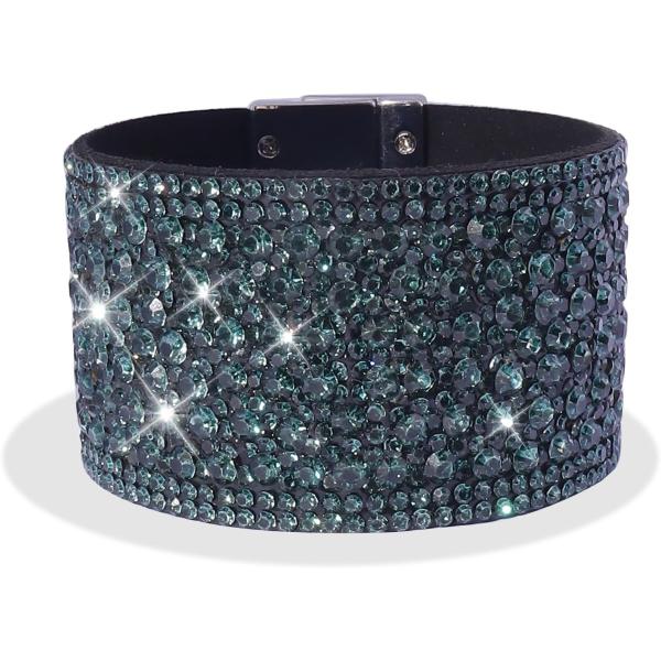 商品名ロングティアンティアンレザーラップブレスレット レディース ボヘミアン ラインストーン バングル ワイドエッジブレスレット ティーンガールズ ハンドメイドクラスプ リストバンド レザーラップカフブレスレット ジュエリーギフト 女性向け...