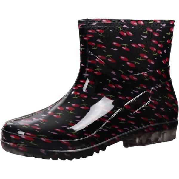 商品名JWSVBF Cowboy Boots Women Over the Knee Western Cowgirl Boots Rain Boots Womens Rubber Short Ankle High Simple Solid ...