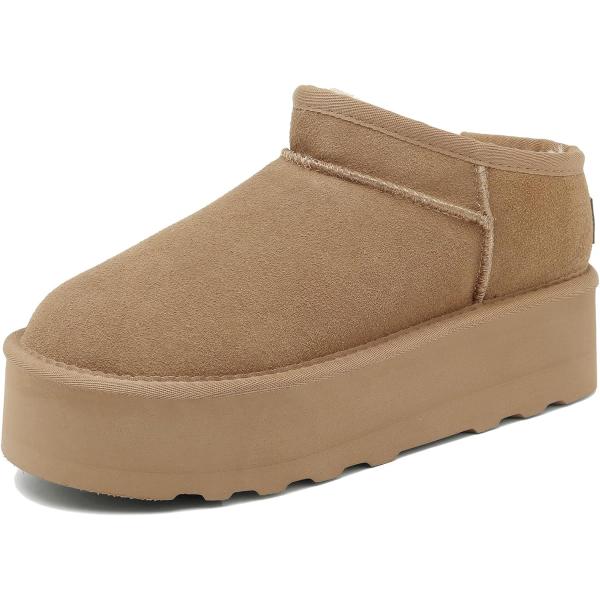 商品名Meik Mangni Women's Ultra Mini Platform Fashion Boot Classic Short Ankle Boot Cloud Warm Fur Lined Snow Boots Anti-Sl...