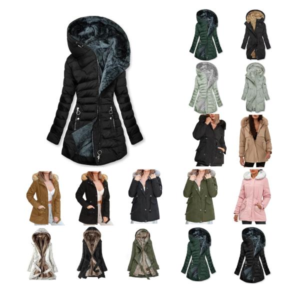 商品名:  Hinvhai Orders Faux Fur Hooded Parka Jacket Women's Winter Coats, Thickened Warm Down Long Parka Jacket with Fur F...