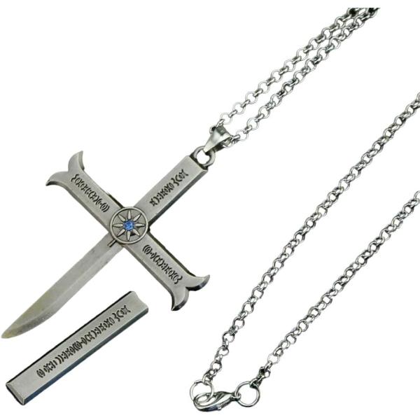 商品名PNJSILVER Necklace Dracule Mihawk Cross Kogatana Zinc Alloy Choker Kolye Men Women Gift Necklaces Pendants Jewelryブラン...