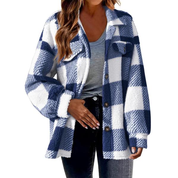 商品名:  Lightning Deals Prime Sales Clearance Ropa?De?Mujer?En?Oferta?De?Liquidacion Fleece?Plaid Jacket Plush?Plaid Jacke...