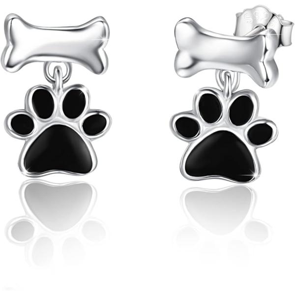 商品名Cuoka 肉球プリントピアス 925スターリングシルバー かわいい猫/犬/子犬の足跡プリント スタッドピアス 低刺激性 足跡 イヤリング ジュエリー 誕生日 卒業祝い 女性 女の子, スターリングシルバー, 宝石なしCuoka Pa...