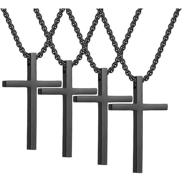 商品名TKYGU クロスネックレス メンズ レディース ゴールド シルバー ブラック ステンレススチール 16-18-20インチ, 18, ステンレススチール素材。, 十字架 ネックレスTKYGU 4 pcs Cross Necklace ...