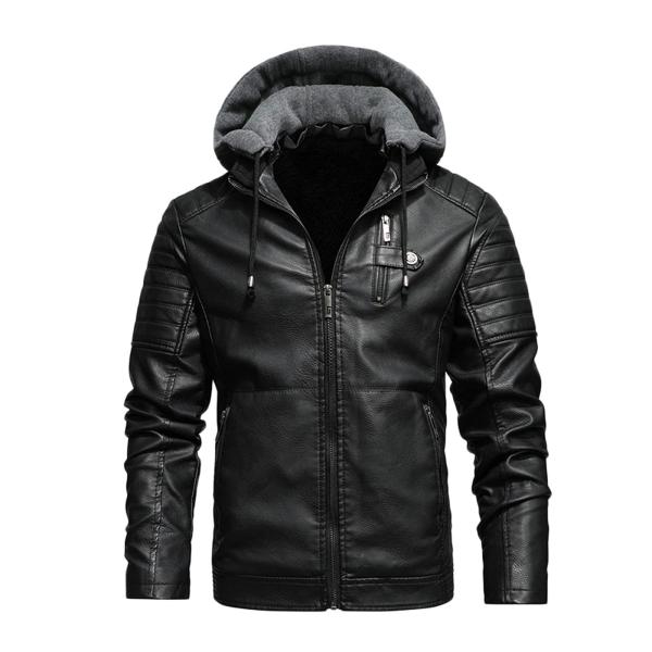 商品名:  Winter Coats for Men, Mens Leather Jacket 3/4 Length Faux Leather Fur Coat Warm Winter Long PU Leather Jacket Line...