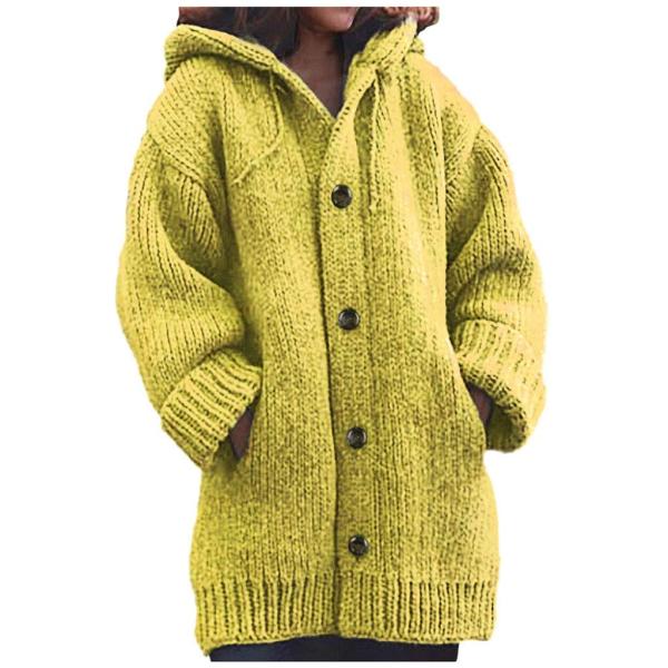 商品名:  Winter Sweaters for Women Plus Size Ribbed Knit Thicken Puffer Hooded Coats Warm Long Sleeve Jackets Plain Drawstr...