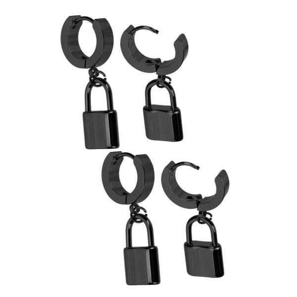 商品名:  PACKOVE 2 Pairs lock earrings gold hoop earrings stainless steel earrings for women earrings for women orrous earr...