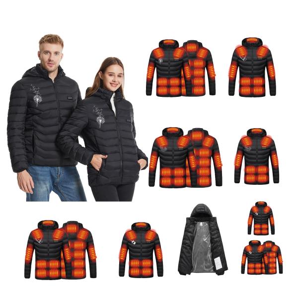 商品名:  jsaierl Lightning Deals Men Women Winter Heated Jacket Rechargeable USB Heated Jacket 28 Heating Zones Jacket Hood...