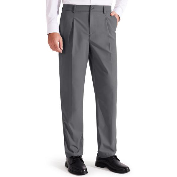 商品名:  Libin Men's Dress Pants Classic Fit Pleated Front Work Golf Pants 29" Stretch Business Casual Pants Lightweight wi...