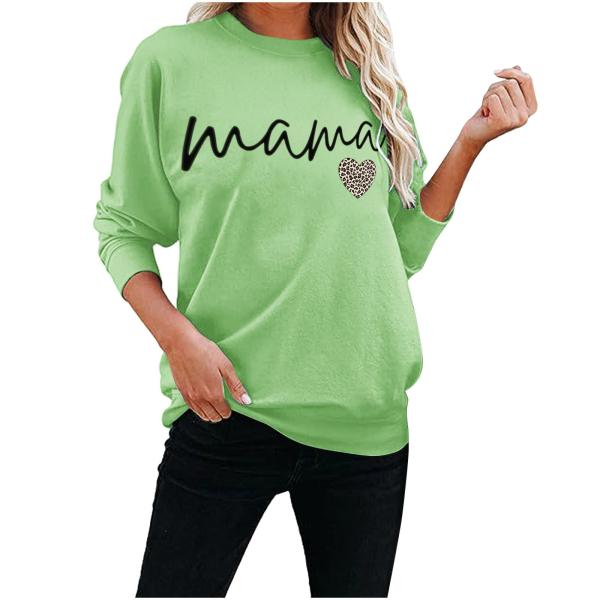 商品名:  Flannel Jackets For Women Plus Size 2023 2024,Womens Long Sleeve Sweatshirt MaMa Print Round Neck Capless Pullover...