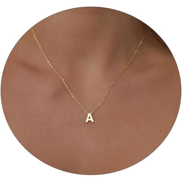 商品名ASCOMY イニシャルネックレス レディース 上品なゴールドレターネックレス 14Kゴールドメッキ パーソナライズされた小さなイニシャルペンダントネックレス かわいい文字 A~Zネームネックレス シンプルなイニシャルジュエリーギフト...