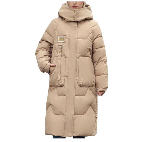 商品名:  LEMONONSTORE Women Long Quilted Coat Hooded Maxi Length Puffer Jacket Three Length Zip Padded Down Jackets Winter ...