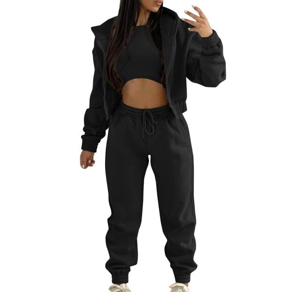 商品名:  EnTIBKW Soft Sweatsuits For Women Set 3 Piece, Sets Outfits Pullover Tracksuit Hooded Athletic Long Sleeve Sweatsh...