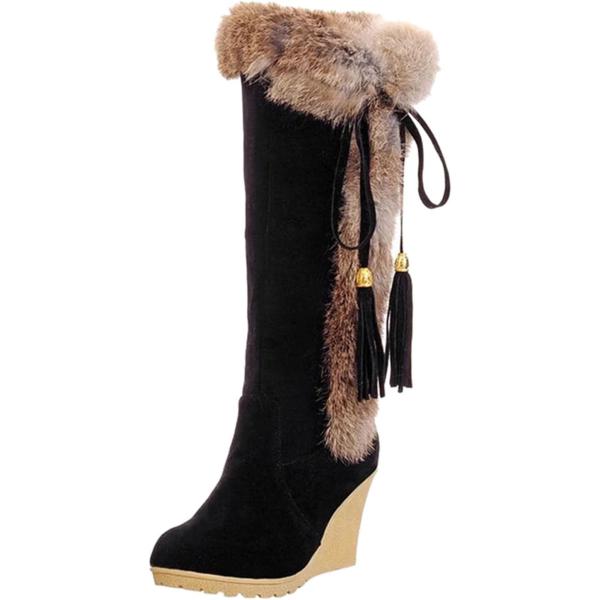 商品名Womens Platform Snow Boots Tall Warm Fashion Winter, Platform Low Heel Braided Mouth Strappy Comfy Snowshoes, Ladies ...