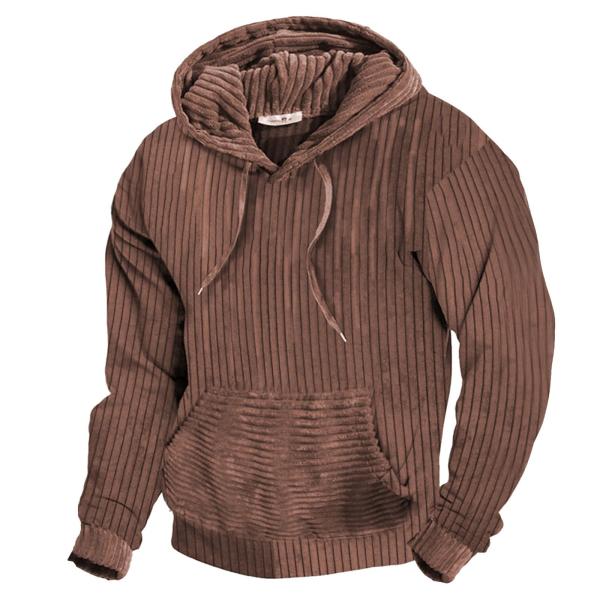 商品名:  AITEQY Corduroy Hoodies for Mens Long Sleeve Hooded Drawstring Sweatshirts with Kanga Pockets Slim Fit Pullover To...